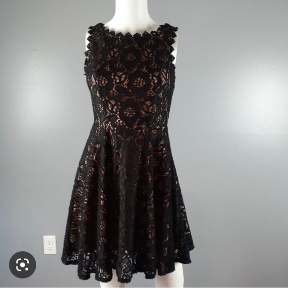 City Studio | Dresses | New City Studio Juniors Size 3 Black Lace Sleeveless Fit And Flare Mini ...